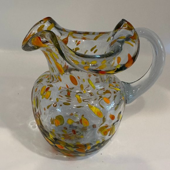 Accents | Vintage Handblown Glass Pitcher With Pumpkin Color Speckles ...